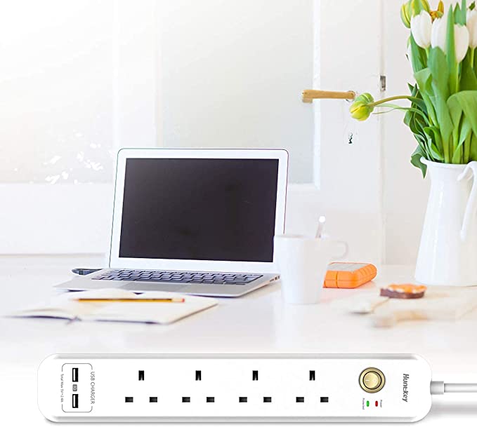 Huntkey Suc-507 Power Strip Surge Protector With 4 Outlets